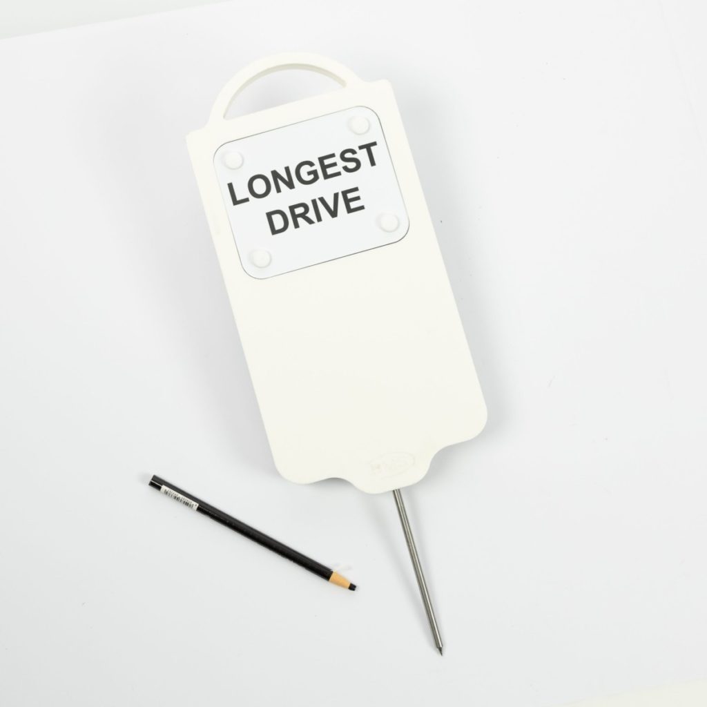 White Longest Drive Marker | Add Your Club Logo | BMS Products